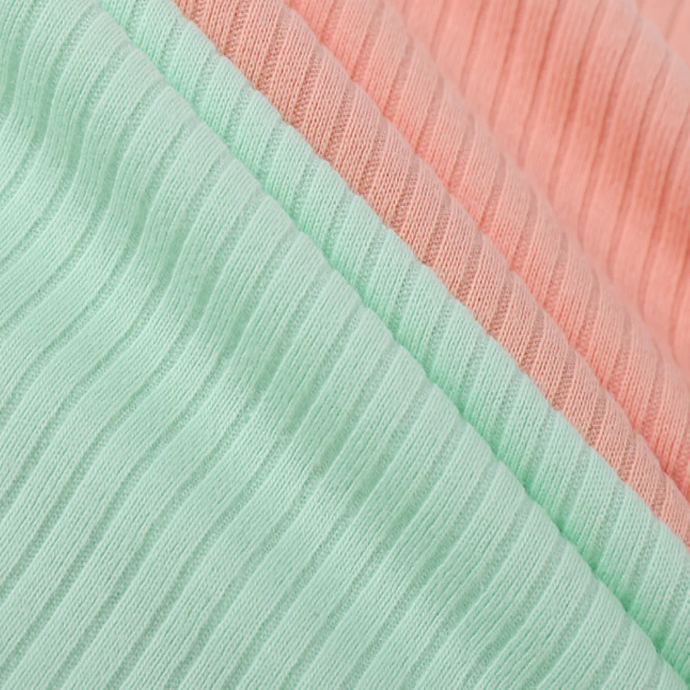 Tc 2*2 Organic Soft French Ribbed Fabric 62% Poly 33% Cotton Spandex ...