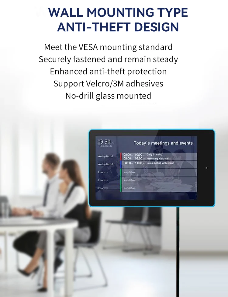 Wall Mount Meeting Room Booking Display 10 Inch POE Android Tablet