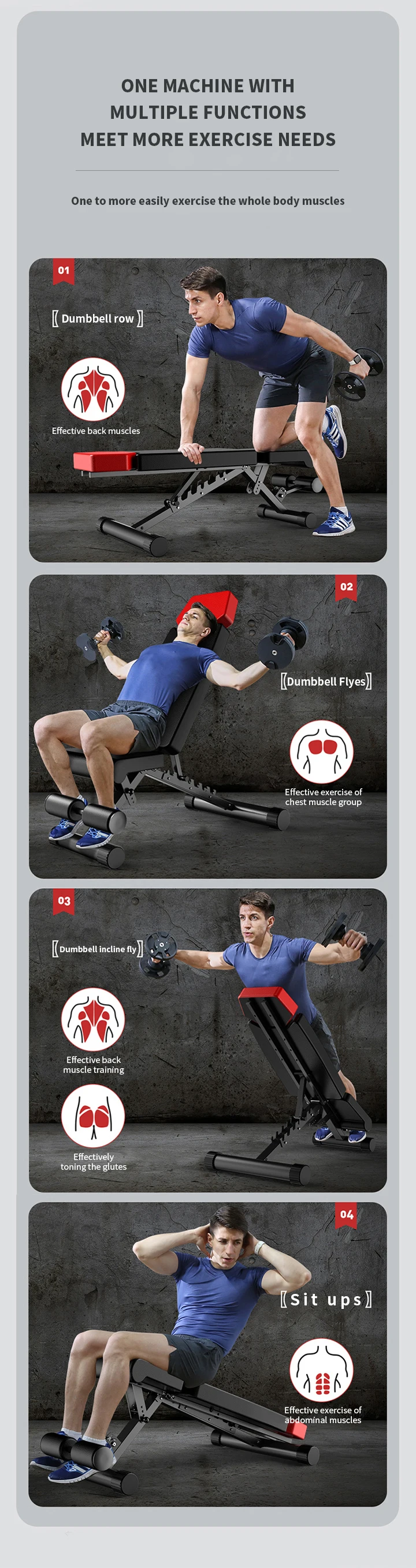Dumbbell Bench, Horizontal Push Bench, Fitness Lounge Chair ...