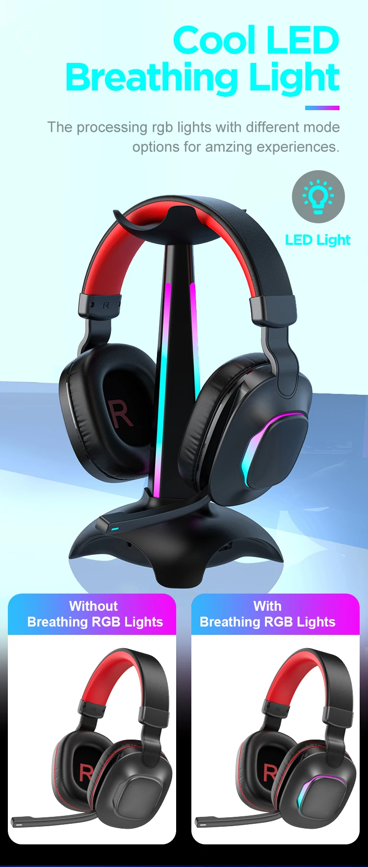 RGB Gaming Headset - OEM Manufacturer with Adjustable Mic