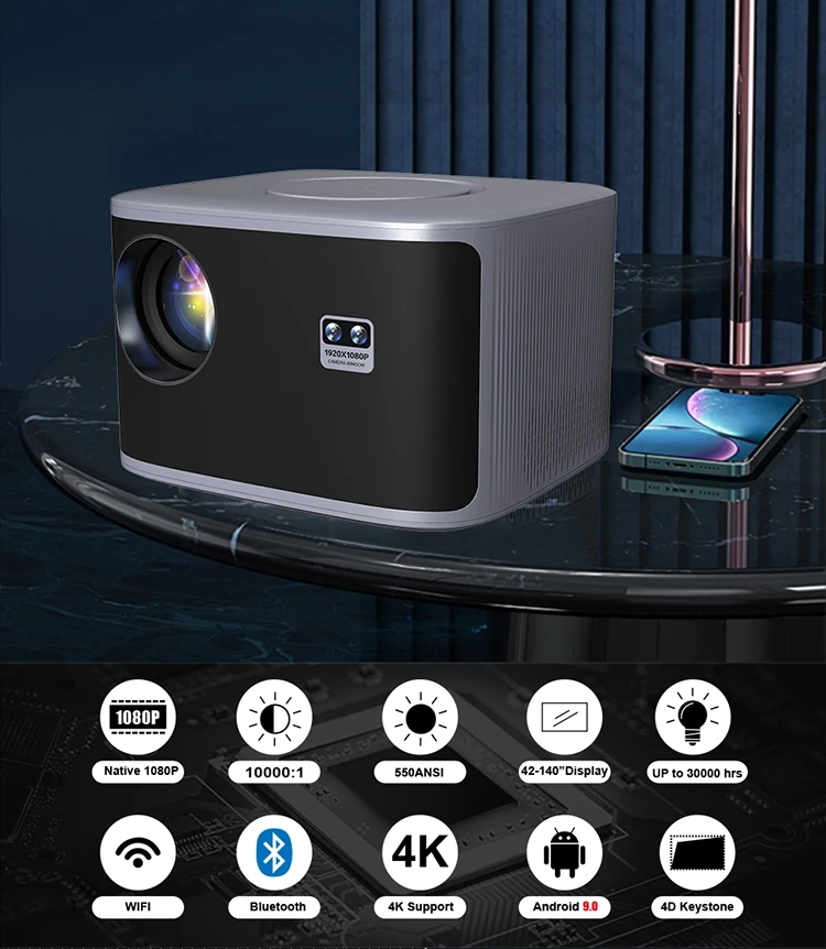 4K Video Display Proyector Beamer Ultra Short Throw Pico Smart Android ...