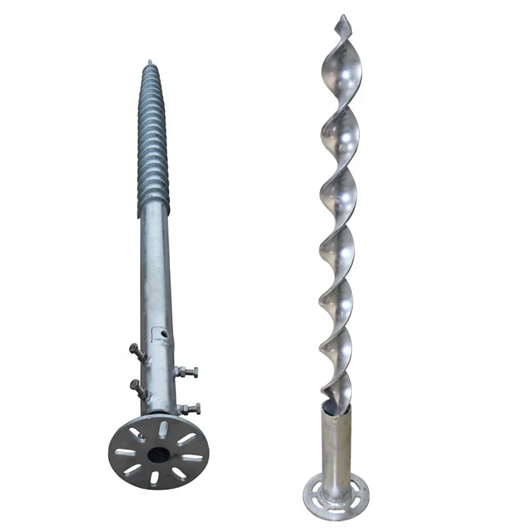 Cheap Galvanized Helical Ground Screw Pile Foundation System Pole ...
