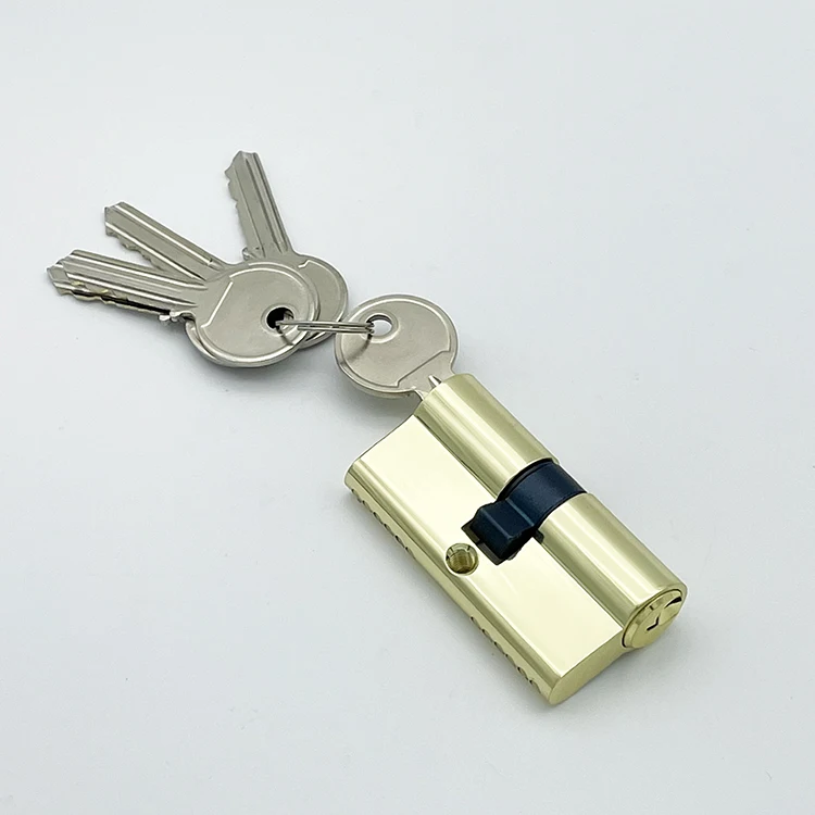 Euro Profile Double Groove Key Double Turn Door Lock Brass Cylinder