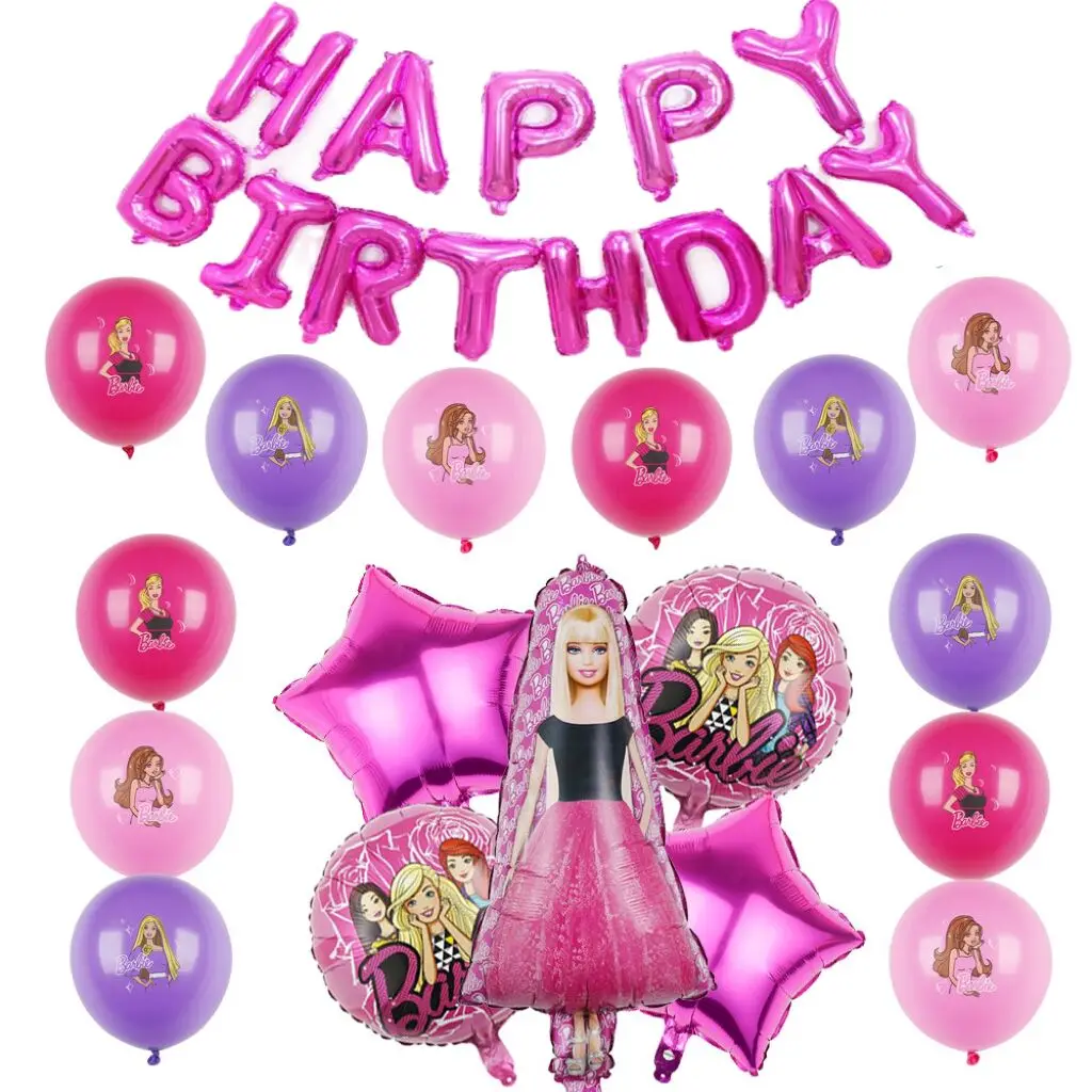 Barbie Birthday Party Decoration Latex Balloon Foil Balloon For Girl ...