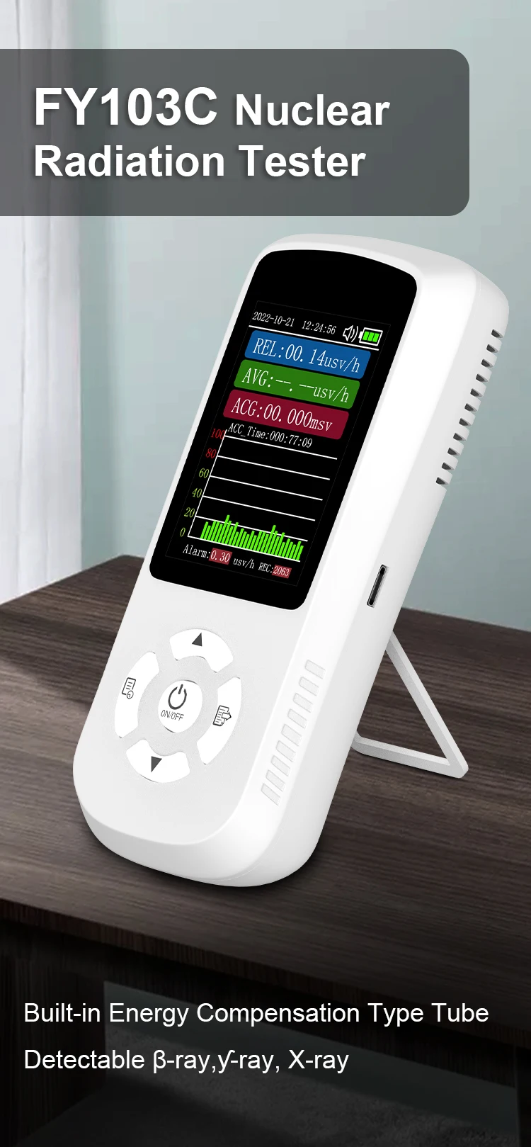 Measureable 0~99.99usv/h Nuclear Radiation Tester Detector Monitor Real ...