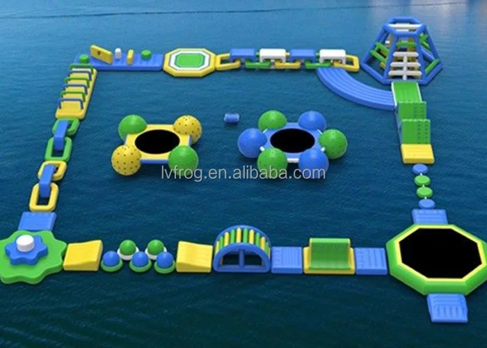 Outdoor Inflatable Water Floating Obstacle Course / Water Park Sports ...
