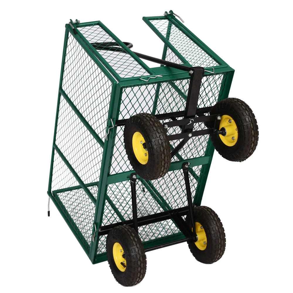 Tc1840 Wire Mesh Trolley Cart Yard Wagon Truck Aluminum Hand Trolley ...