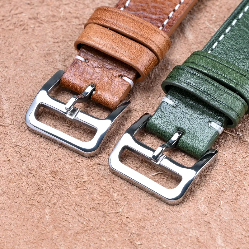 Premium Handmade Genuine Vintage Full Grain Leather Watch Strap With ...