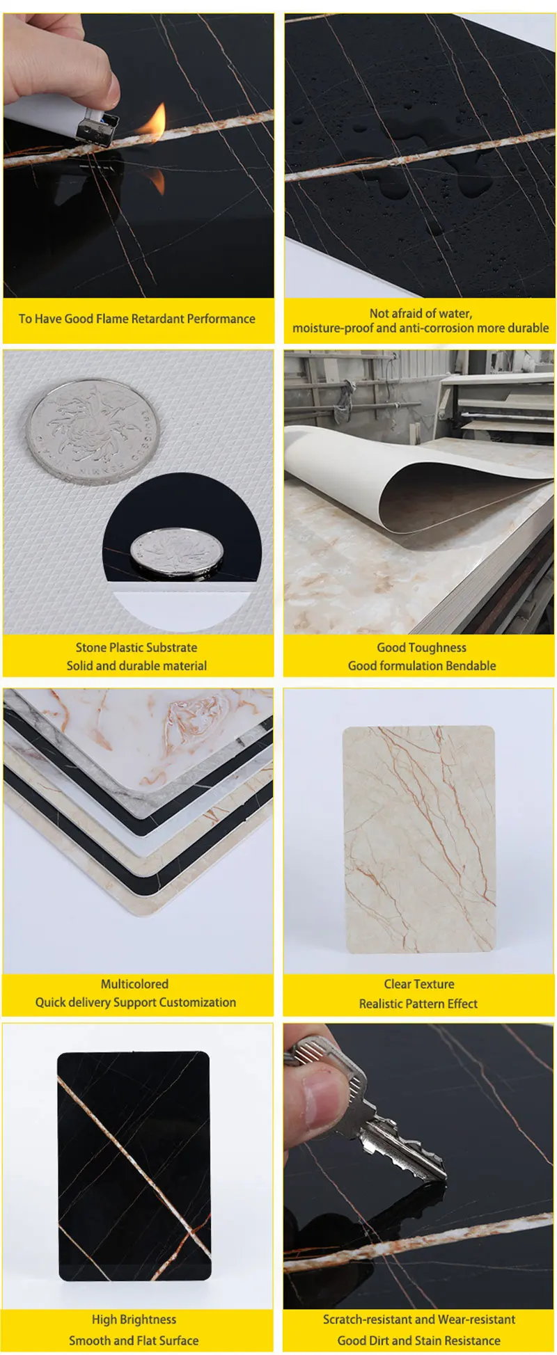 Uv Marble Pvc Wall Panels Sheet Spc Cladding Boards For Tv Board - Buy ...
