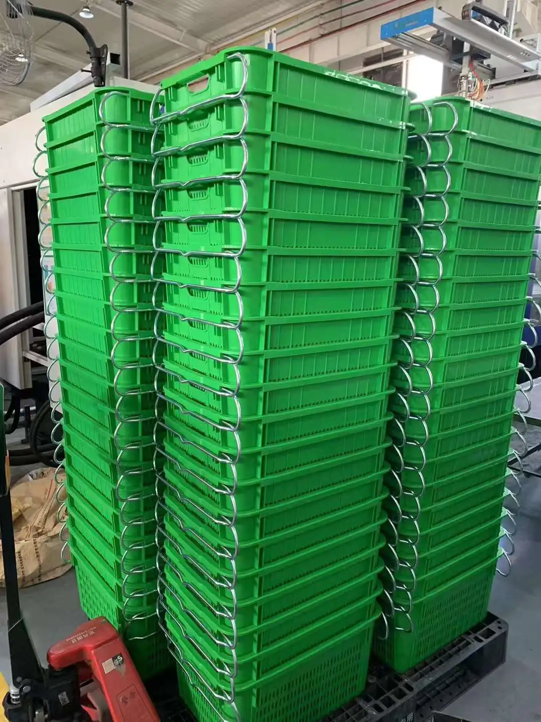 Turnover Fruit Stackable Basket Logistic Mesh Plastic Crate Stacking ...