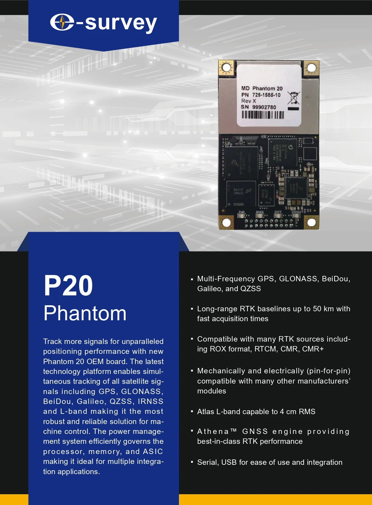 Unistrong Phantom 20 GNSS Receiver - High Precision Positioning
