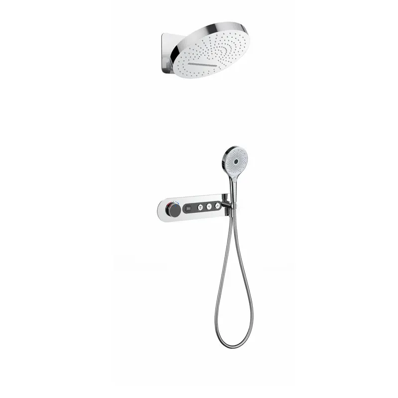 Shower Set Chrome Concealed Shower System Modern Wall Mounted Rainfall Bath Shower Faucet ...