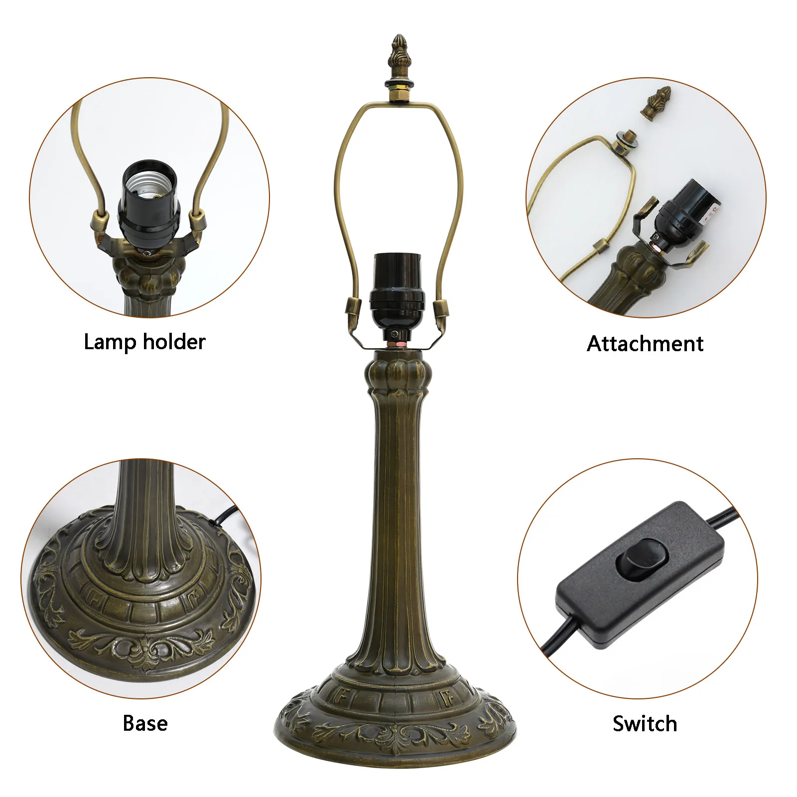 12 Inch Lamps - Elegant Tiffany Stained Glass Desk Lamps