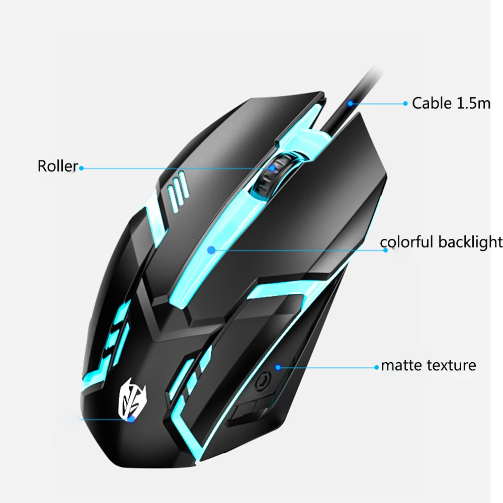 Usb Wired Gaming Mouse 1600 Dpi 3 Buttons Computer Office Optical Mice ...