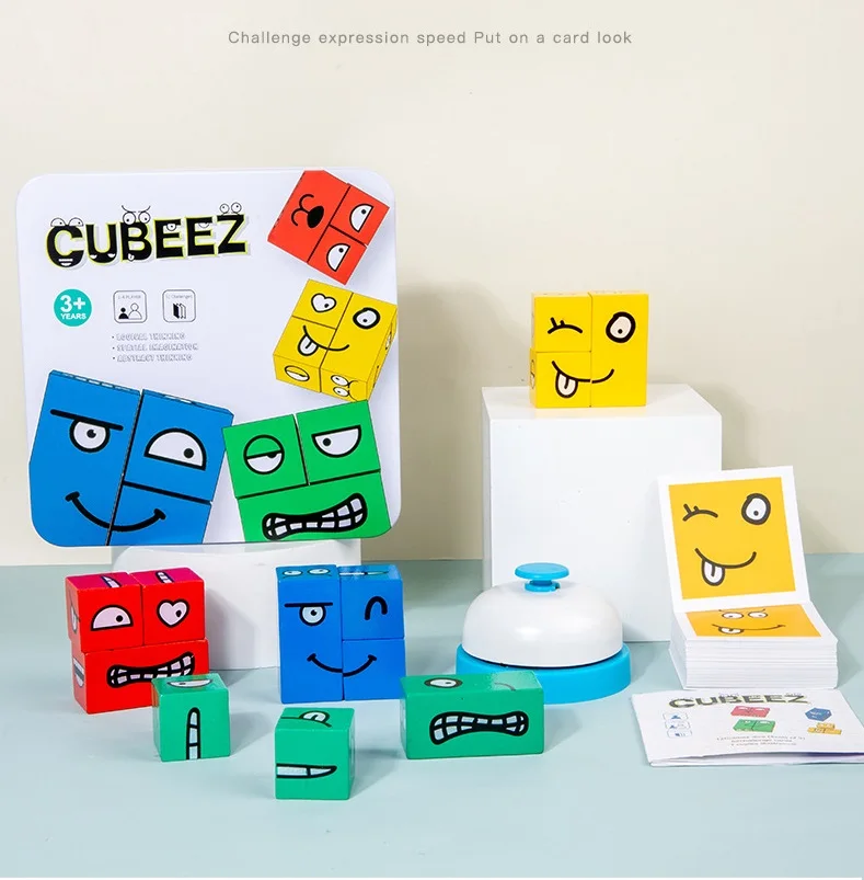 Face Changing Cube Popular Cartoon Building Wooden Puzzle Children ...