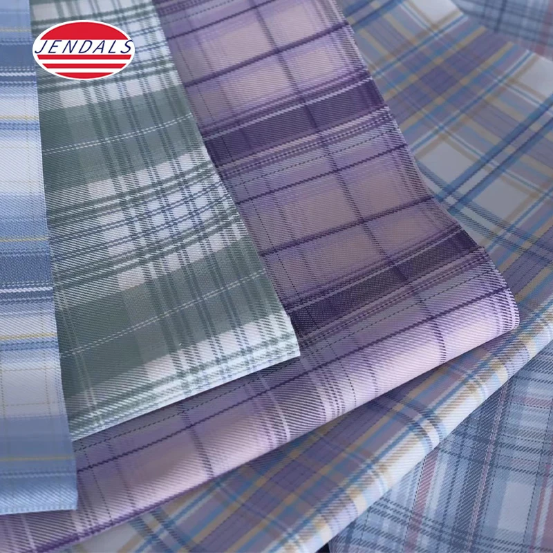 Beautiful Check Fabric For Dress Woven Medium Weight Plaid Yarn Dyed Jk ...