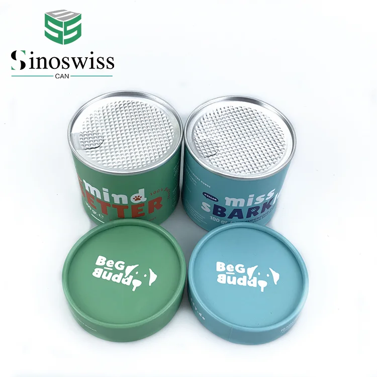 Airtight Easy Open Lid Food Cylinder Packaging Tube