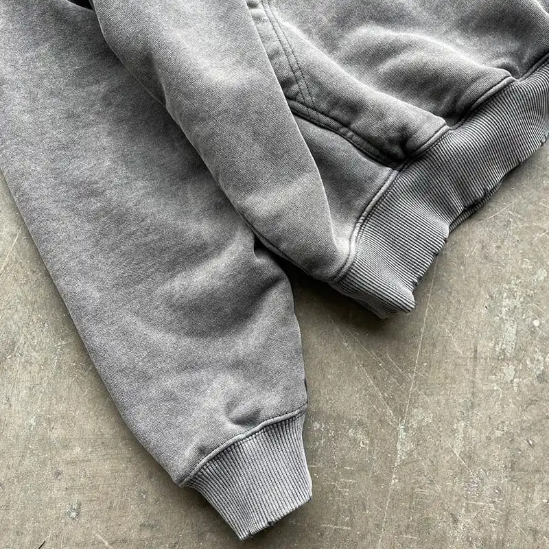 Oversized Acid Stone Washed Distressed Hoodie Custom 500gsm Heavyweight ...