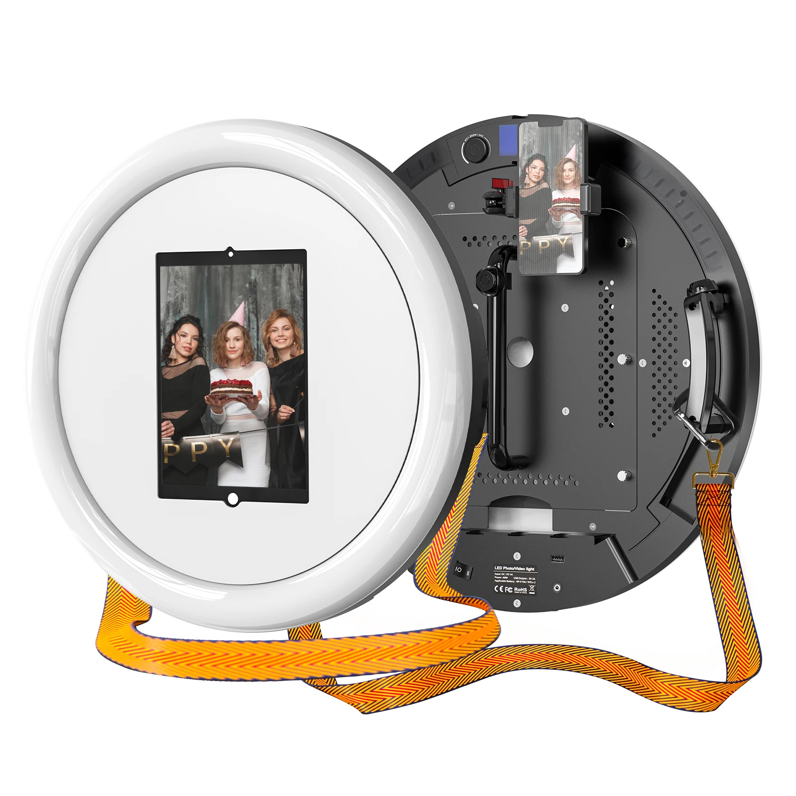 OEM Handheld iPad Photo Booth with Adjustable Grip Design Built-in Ring ...