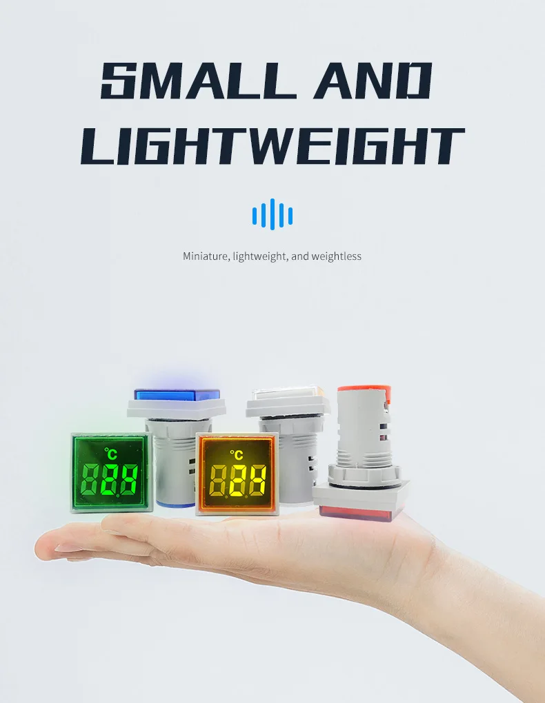 Square AC Temperature Indicator Light Measuring Liquid and Air ...