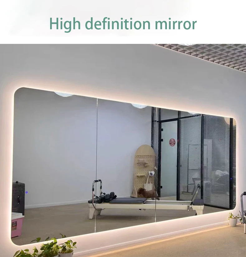 Indoor Safety Glass Pilates Large Led Mirror Frameless Backlit Wall ...
