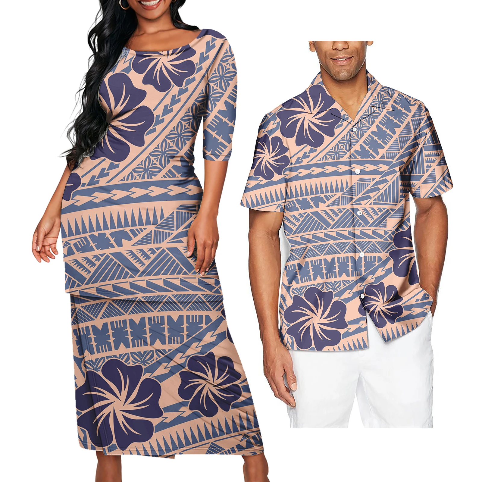 Polynesian Tribal Clothing Set Samoan Print Couple Clothing Set 2024 ...