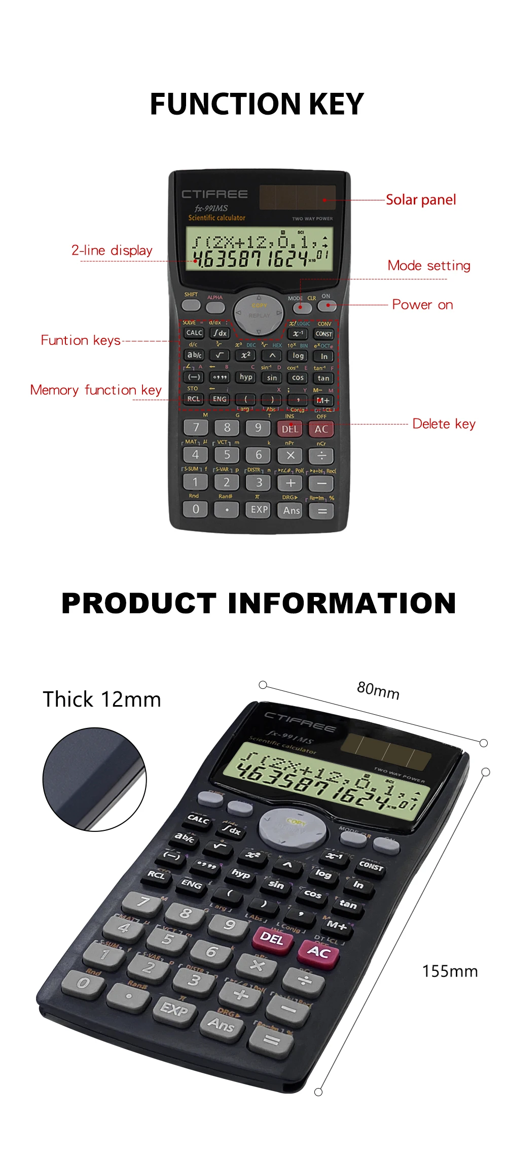 CTIFREE Fx-991es Plus Scientific Calculator - Wholesale