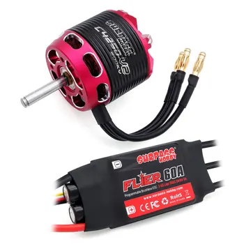 800kv 4250 Bldc Motor And 60a Programmable Flier Esc Combo Set For Outdoor Rc Fixed Wing Plane ...