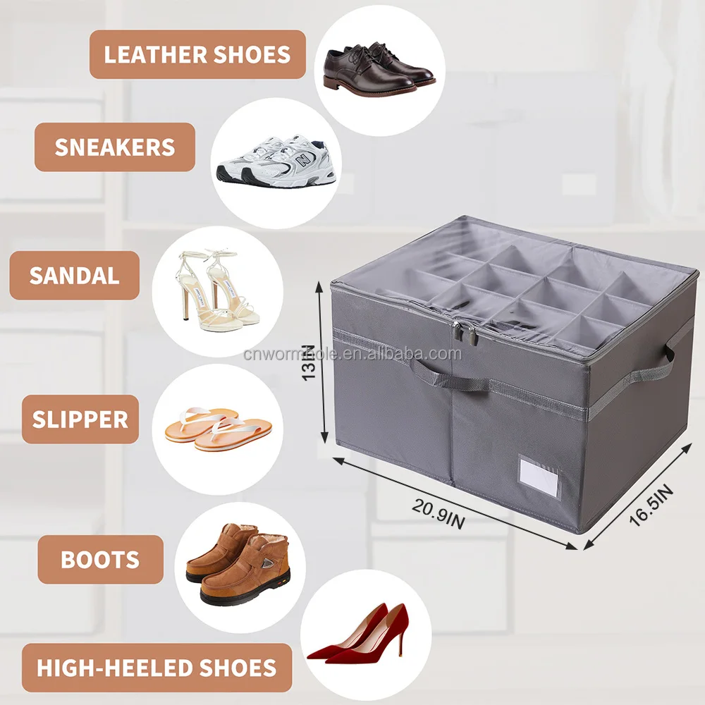 16pairs Wardrobe Shoe Bin Storage Bins For Closet Shoe Storage ...