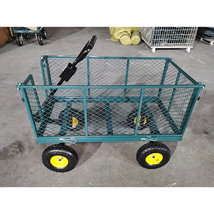 Garden Cart Mesh Cart With Liner Flat Bed Wagon Trolley Cart - Buy ...