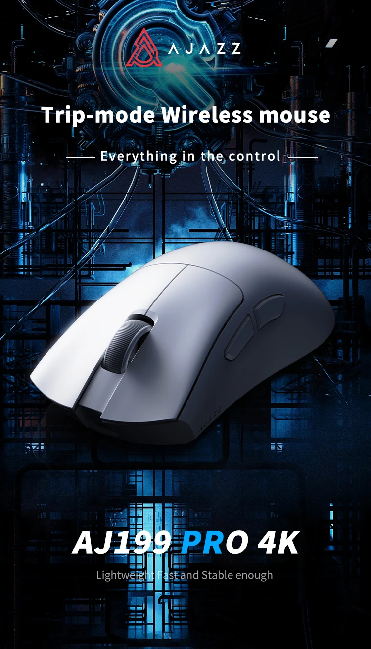 Ajazz AJ199pro Wireless Mouse 2.4G USB Wired Gaming PAW3395 DPI 26000 ...