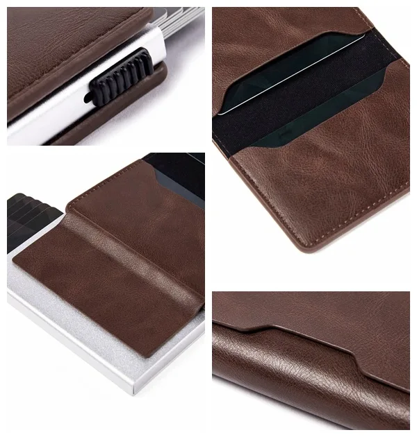 New Pop Up Quick Card Access Rfid Blocking Minimalist Pu Leather ...