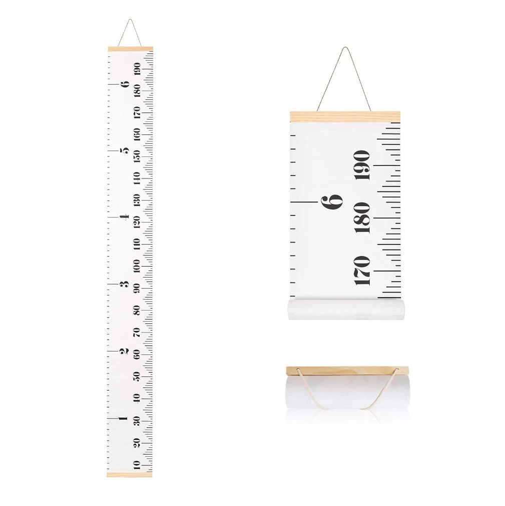 Child growth chart, canvas height chart, detachable wooden wall hanging ...