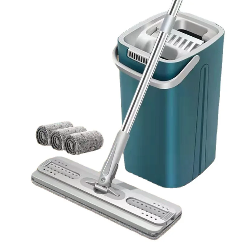 Mop and Bucket With Self Wringer Set Upgraded Square Microfiber ...