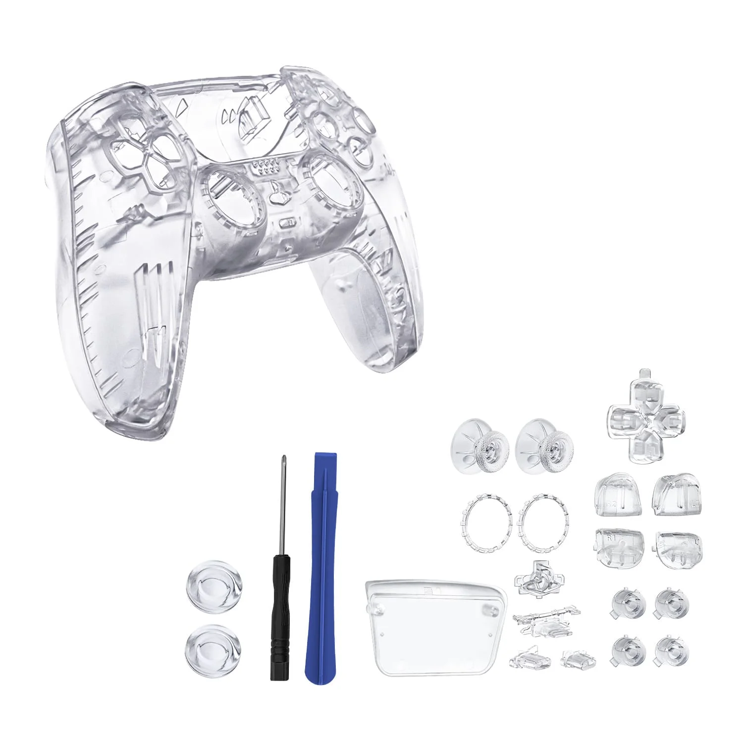 Transparent Case for PS5 Controller Gaming Accessories with Replacement ...