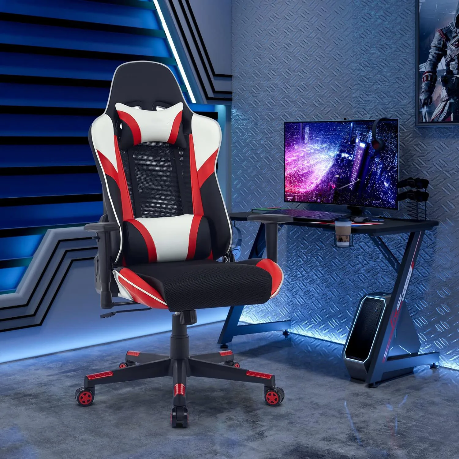 Cyber Cafe Gaming Chair Ergonomic Reclinable Swivel Black Gaming Chair ...