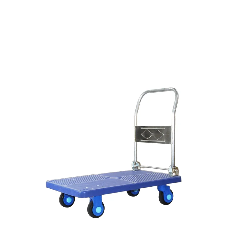 Platform and fordable hand operated lift truck and hand trolley with ...