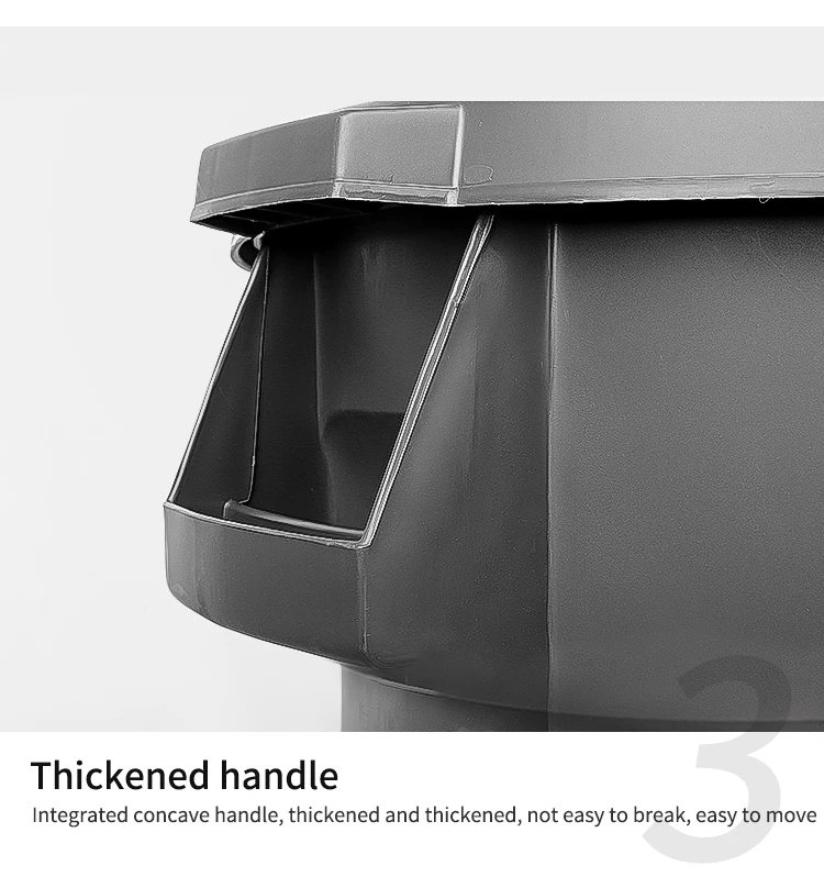 120L Large Commercial Plastic Round Bucket with Wheels Mobile Hotel ...