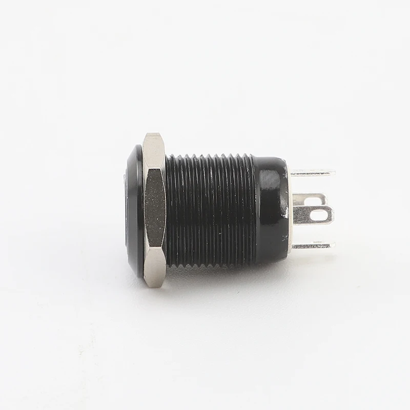 Metal Push Button Switch Series Black With Illuminated 12mm 4 Pins With ...