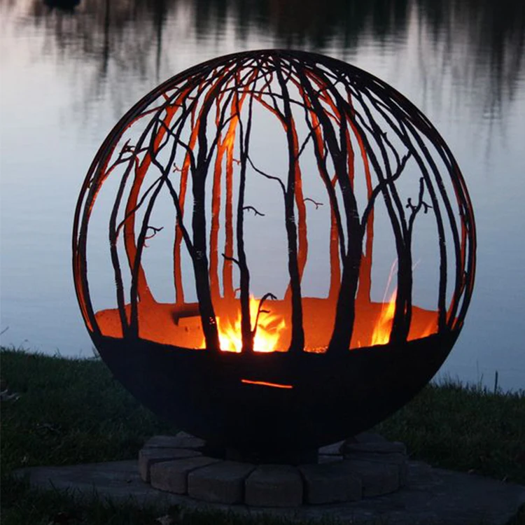 Outdoor Patio Corten Bowl Ball Corten Fireball Corten Steel Fire Pits ...