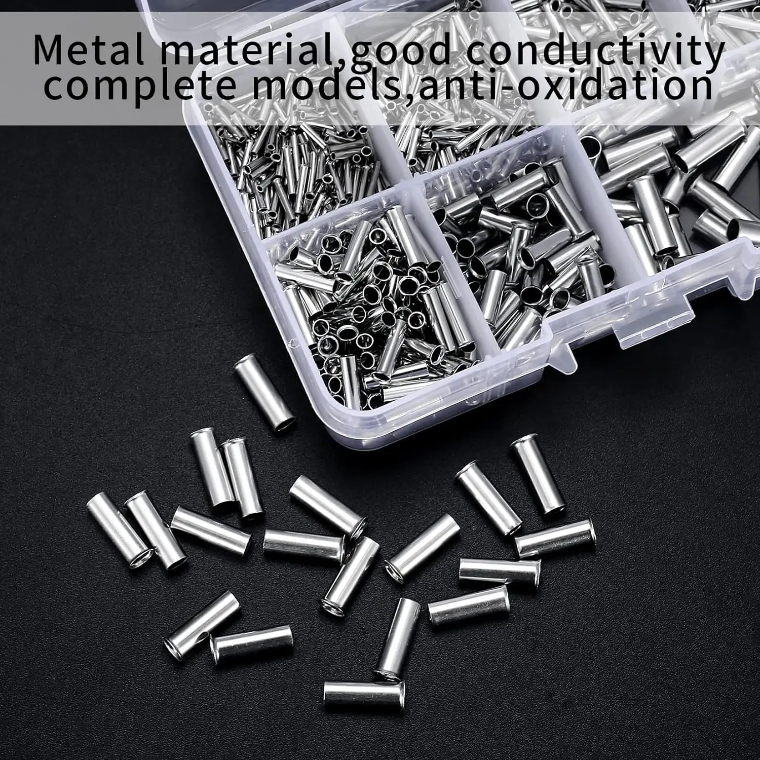 750 Pcs Kit Non-Insulated Ferrule Crimp Wire Cable Cord Pin End Crimp ...