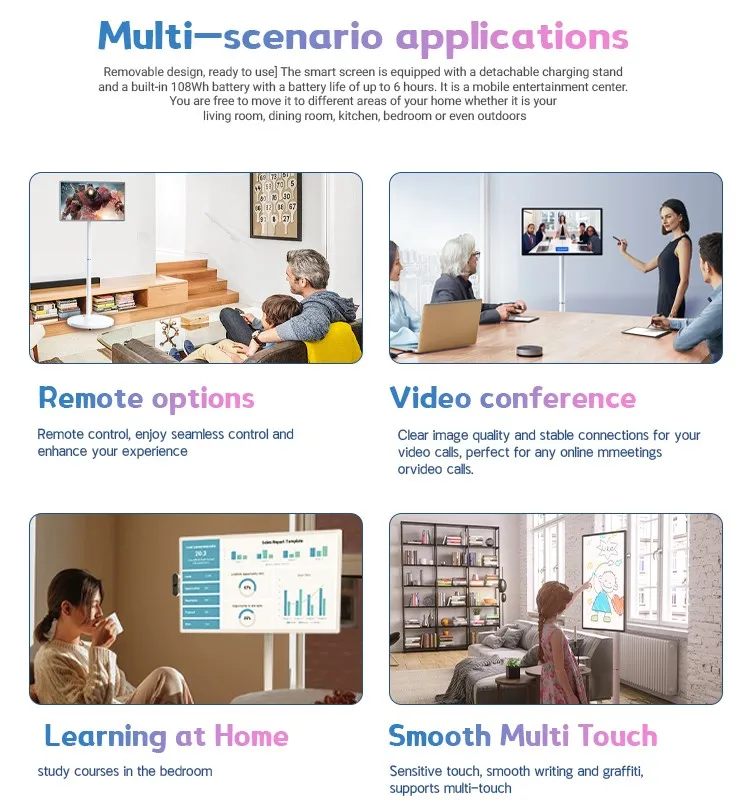 32 Inch Portable Touch Screen Monitor Indoor Lcd Wireless Display Smart ...