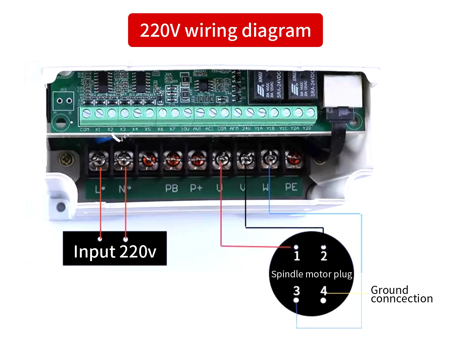 2.2 Cnc High-speed Spindle Motor 2.2kw Inverter Er20 24000rpm Air ...