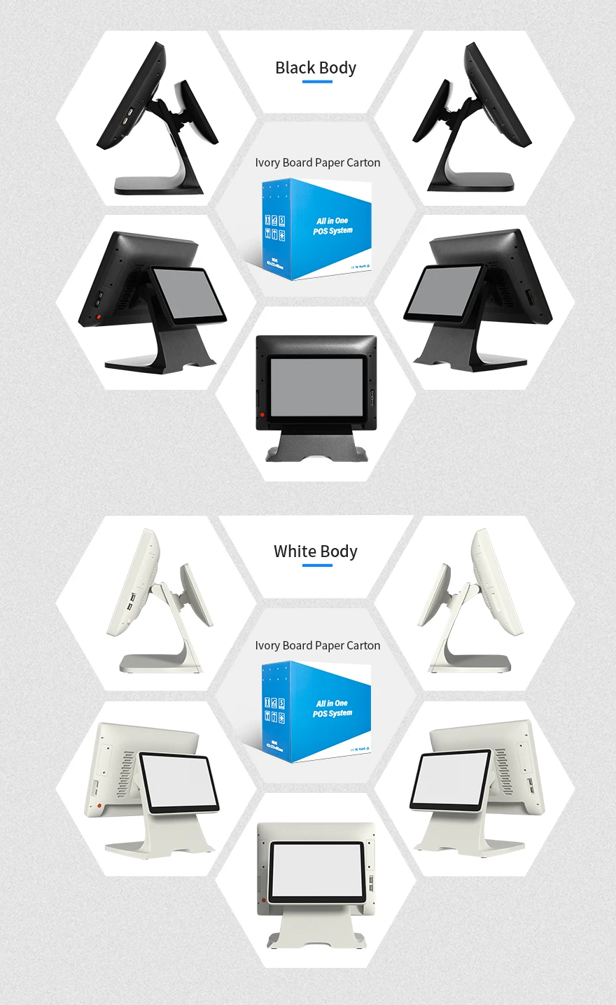 15'' Dual Screen Point Of Sale Pos System Pos With 12.1 Inch Customer ...