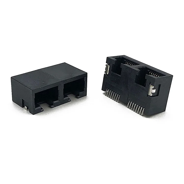 Modular Jack 5321 RJ45 SMT Right-Angle 1x2 - High Temp Resistant