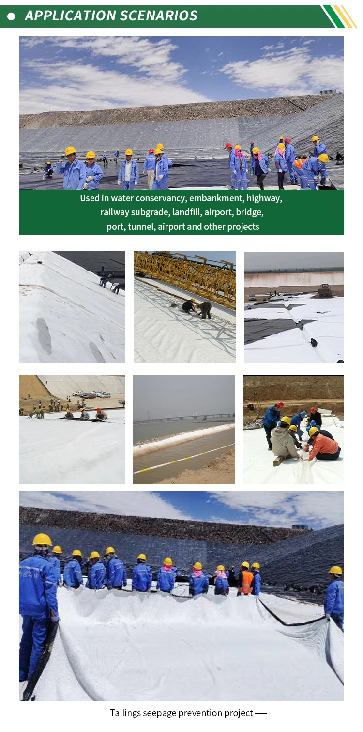 Geotextile Long Fiber Fabric Cloth Roll Customized Needle Punched 100% ...