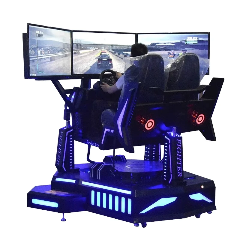 Indoor 9D Dynamic Racing Simulator Screen Game Machine with Three Axis ...