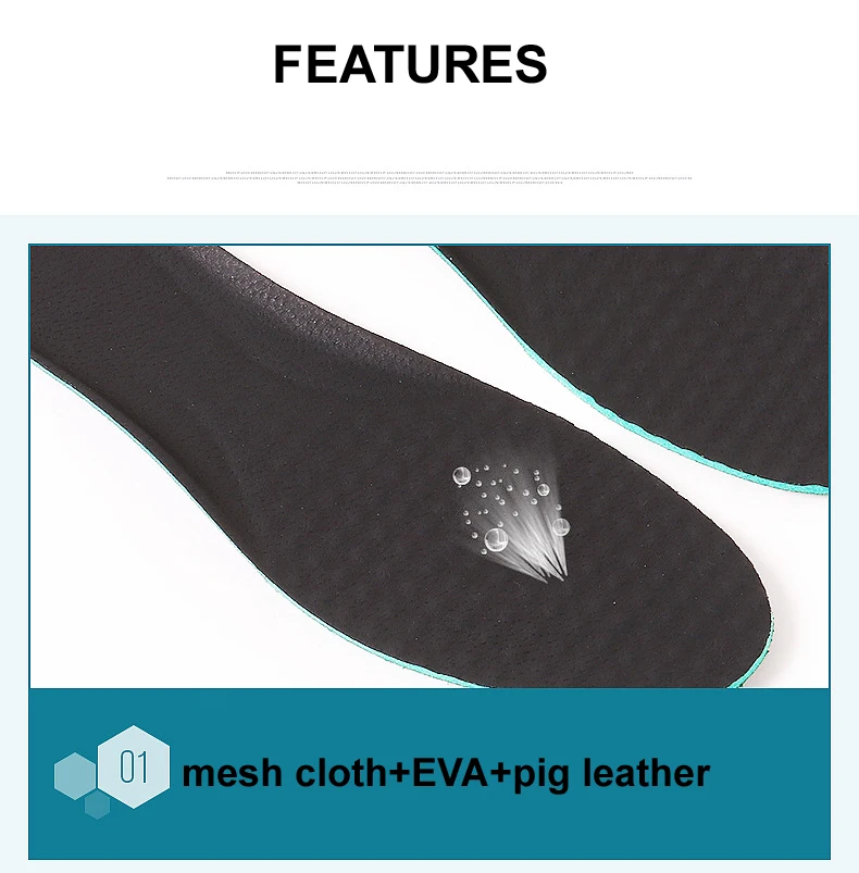 Foot Protect Pressure Relieve Leather Arch Insole Soft Breathable ...