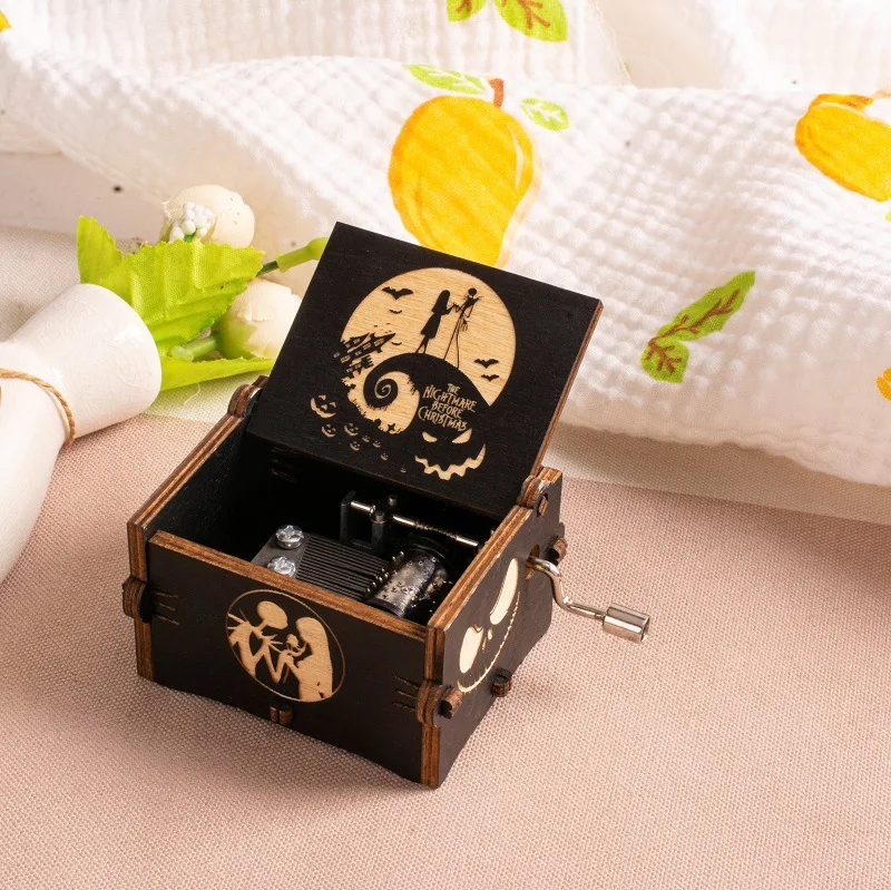 Theme Hand Crank Music Box Crafts Musical Cn;shn Mini Custom Diy Wooden ...