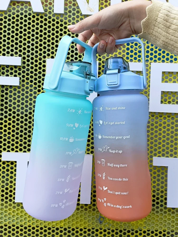 2 Liters Water Bottle Motivational Drinking Bottle Sports Water Bottle ...